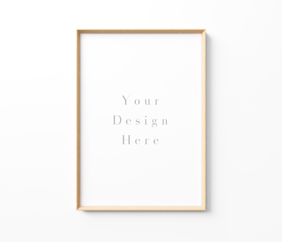 A4 Frame Mock-up Template. Wood Frame Mockup - High-res. Realistic ...