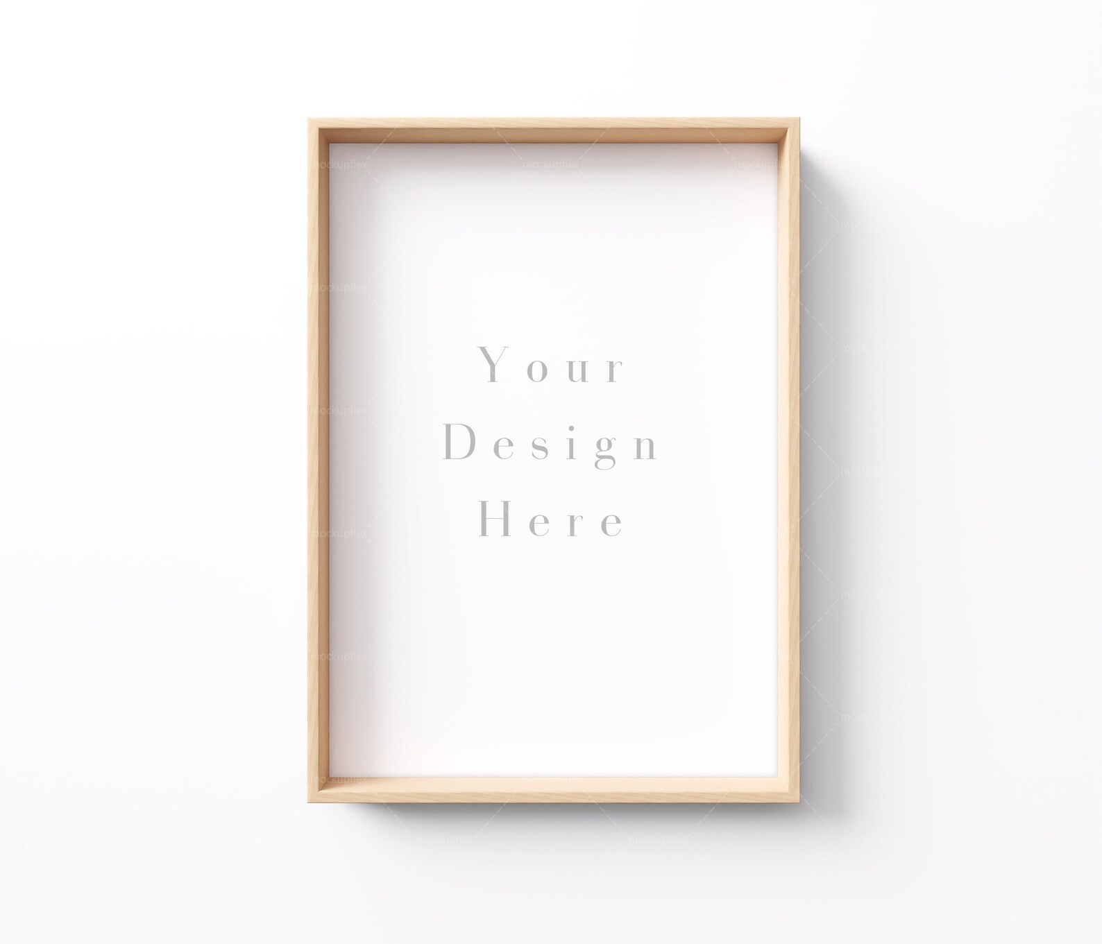 A4 Clean and Simple Wood Floating Frame Mockup. Minimalistic Wood ...