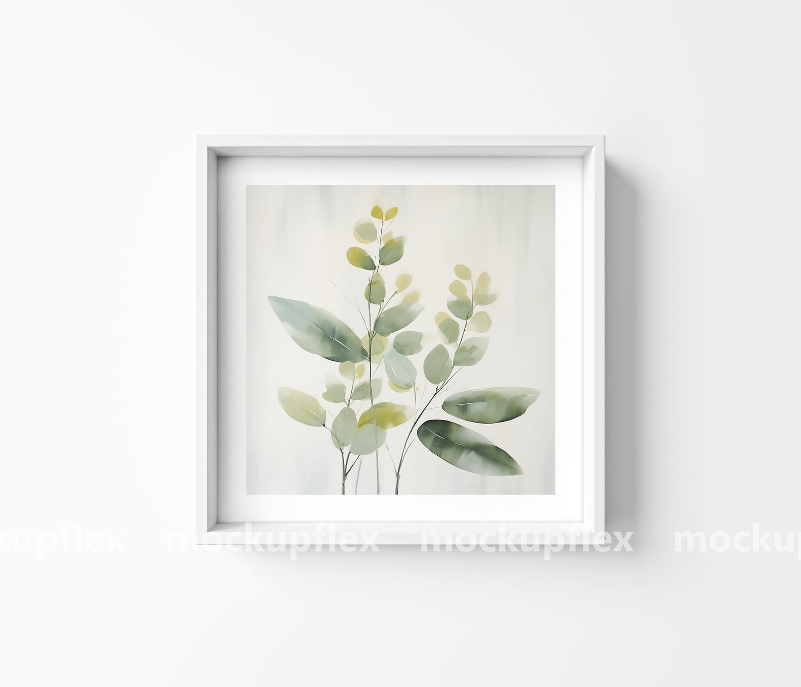 Square White Floating Frame Mockup. Minimalistic White Floater Frame ...