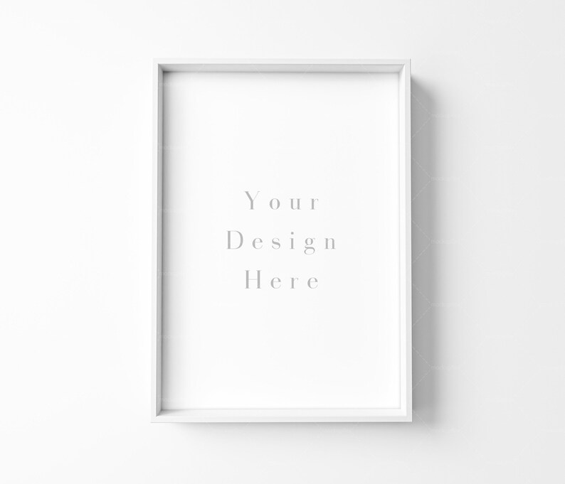 Clean and Simple White Floating Frame Mockup. Minimalistic White ...
