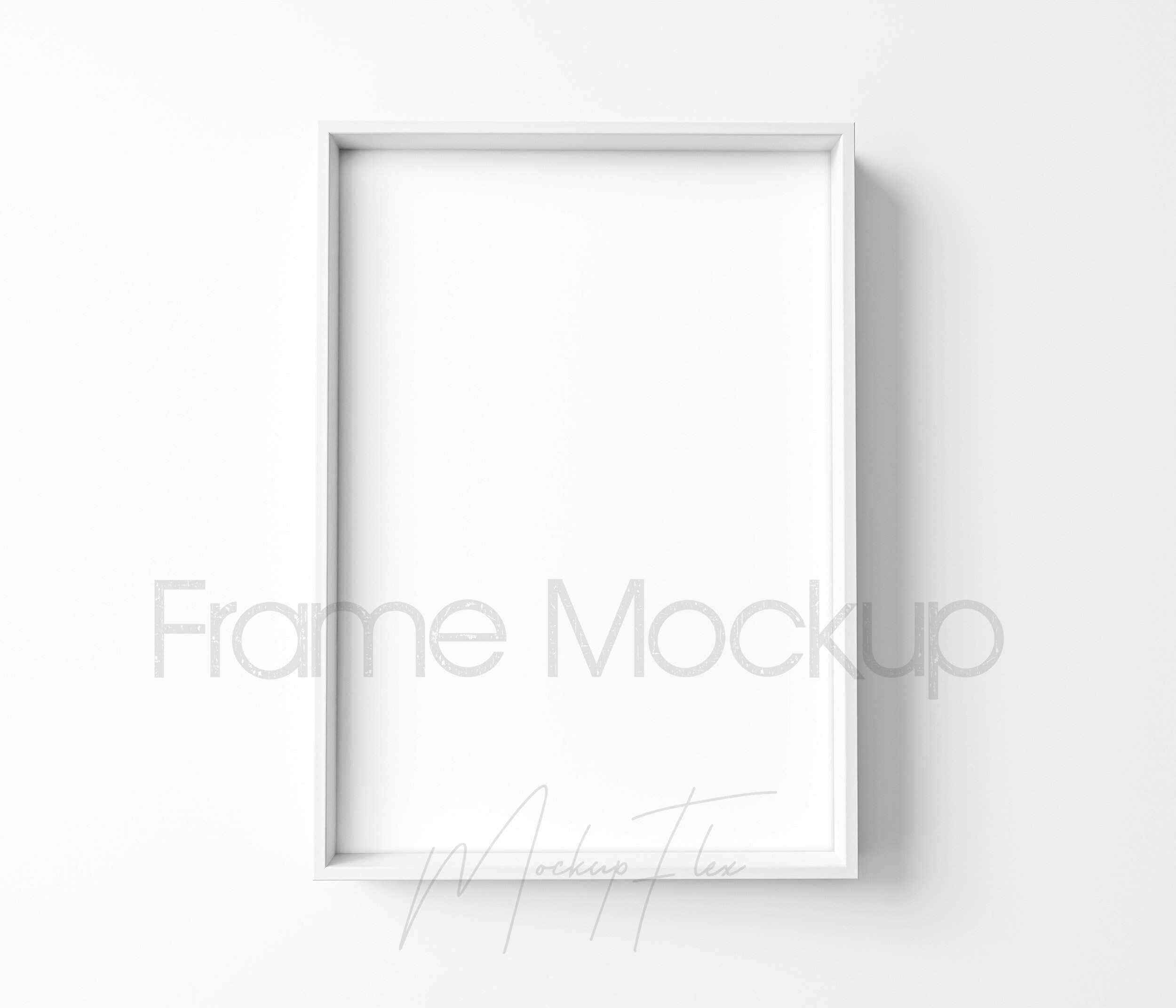 Clean and Simple White Floating Frame Mockup. Minimalistic White ...