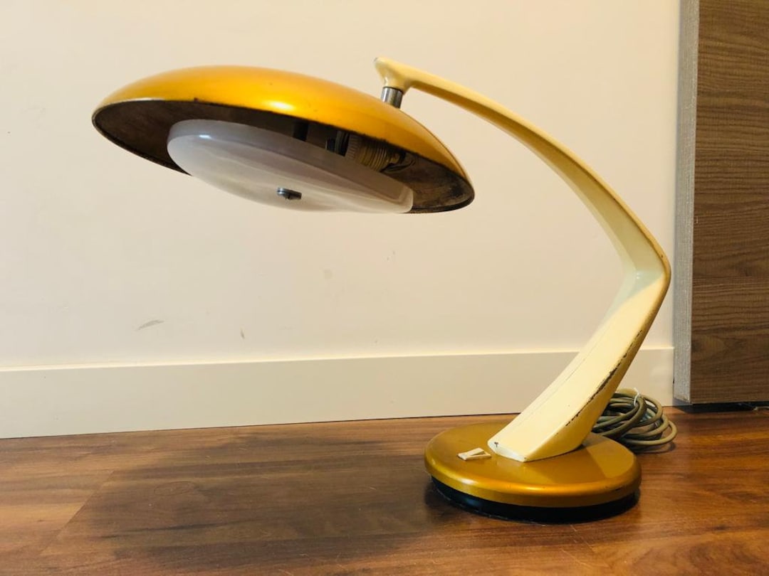 FASE Lamp Boomerang 64 From the 60s Colors White & Gold - Good ...
