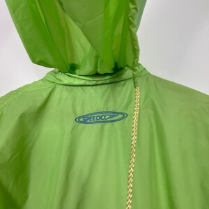 Vintage Lime Green Speedo 1/4 Zip Windbreaker Nylon Hooded Jacket XL ...