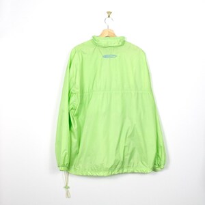 Vintage Lime Green Speedo 1/4 Zip Windbreaker Nylon Hooded Jacket XL ...