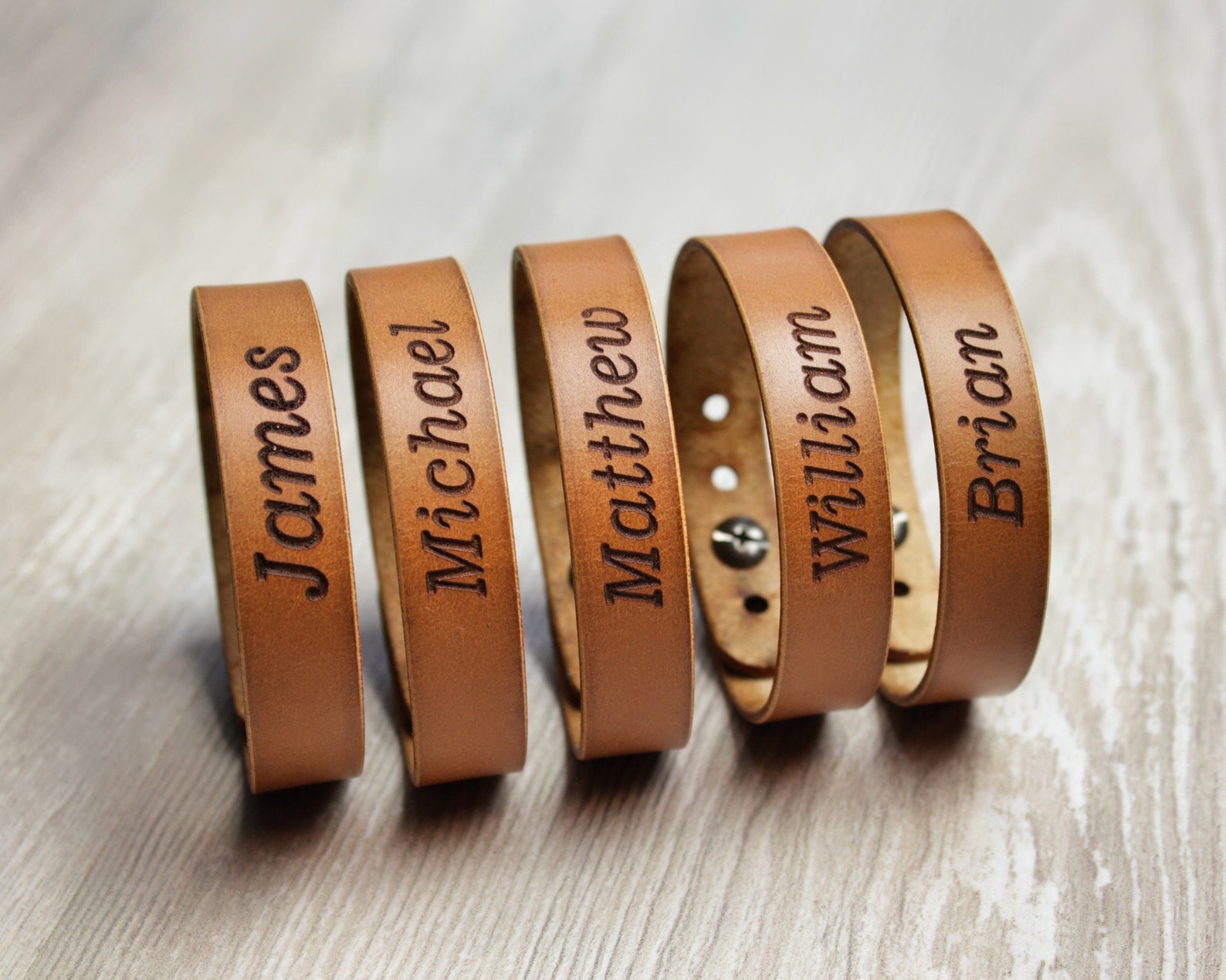 Engraved Bracelet, Custom Bracelet, Leather Gift, Engraved Leather ...