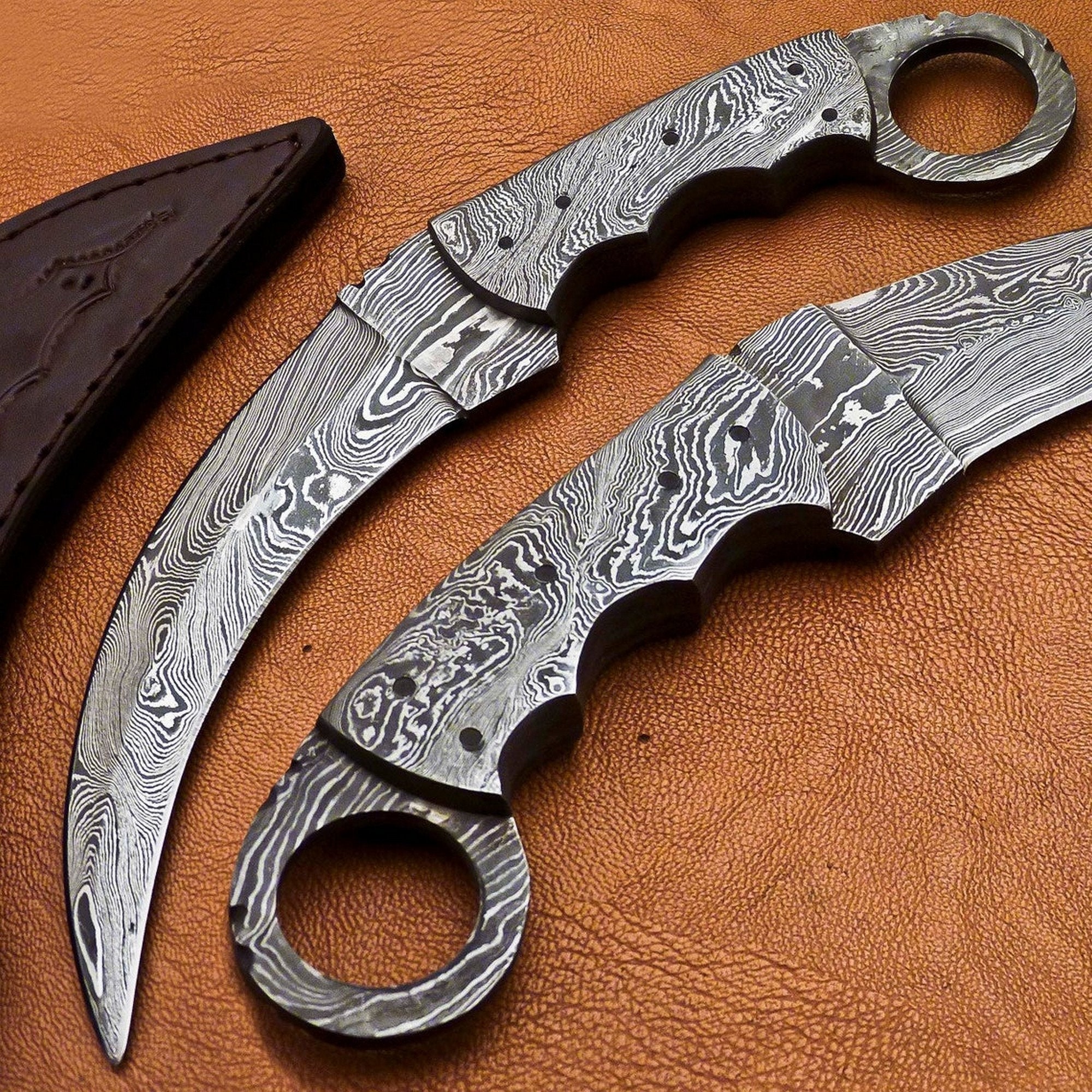 9 Hermoso karambit de acero damasco hecho a mano con | Etsy