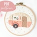 PDF PATTERN. Cute Caravan Embroidery Pattern Happy Camper Design ...
