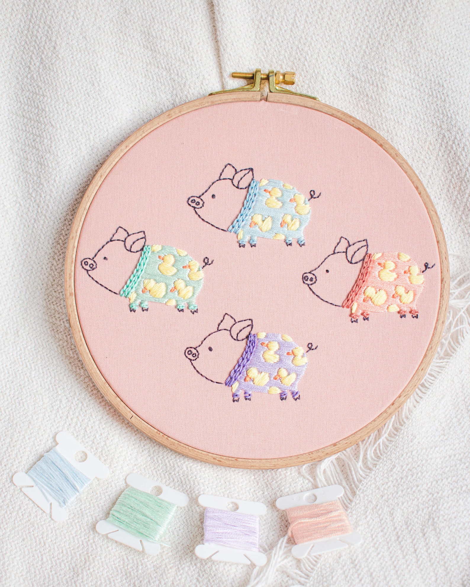 PDF PATTERN. Pigs in Pyjamas Embroidery Design. Digital - Etsy