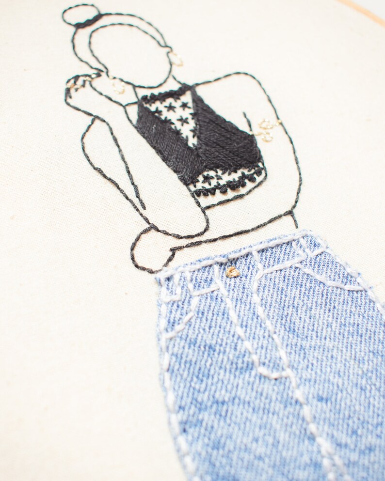 PDF Pattern. Bluejeans Body Embroidery Design. Digital Download With ...