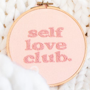 PDF PATTERN. Self Love Club Embroidery Design. Body Positivity. Digital ...