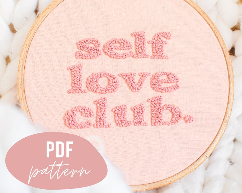 PDF PATTERN. Self Love Club Embroidery Design. Digital - Etsy