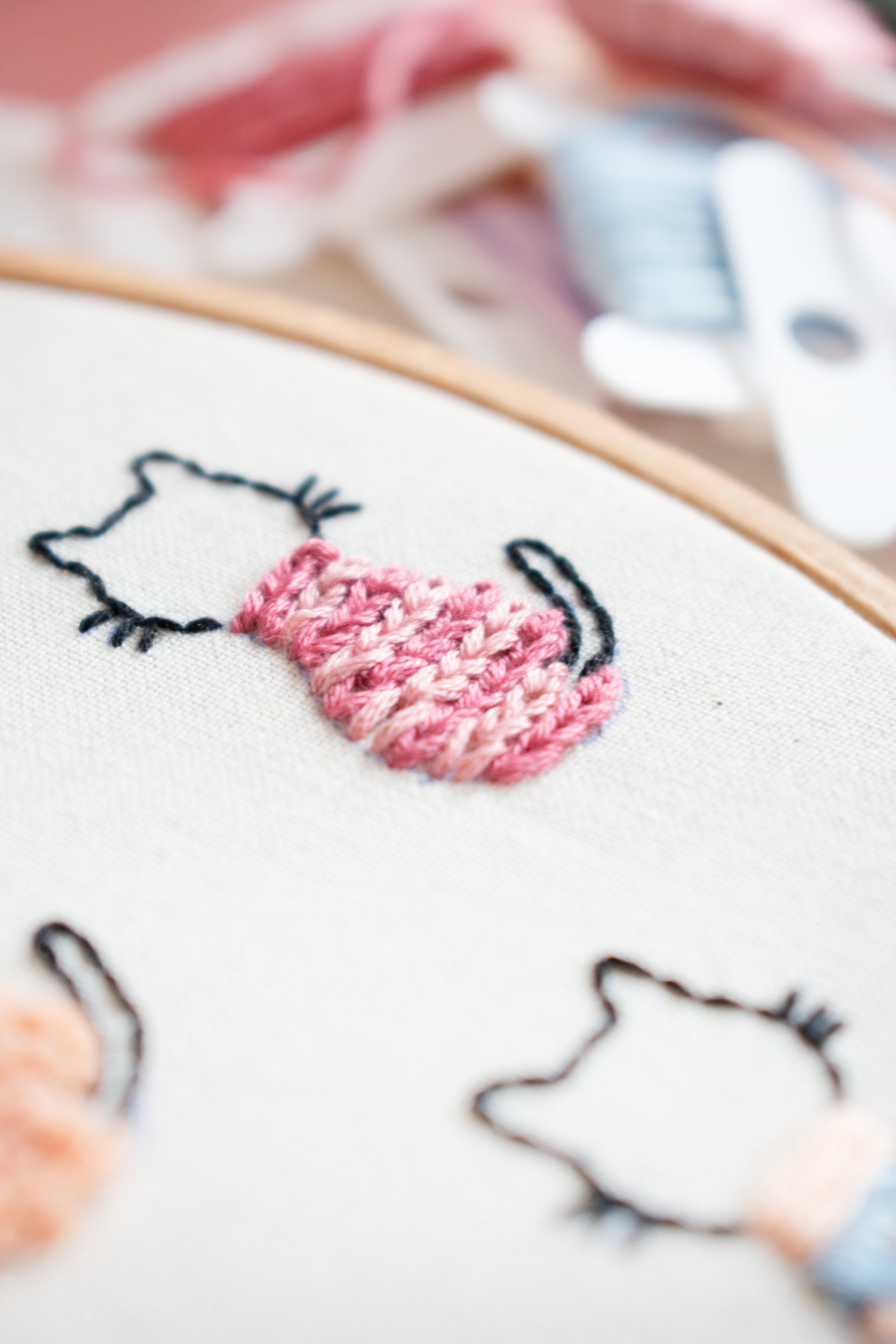 PDF PATTERN. Cute Cat Embroidery Design. Digital Download With - Etsy