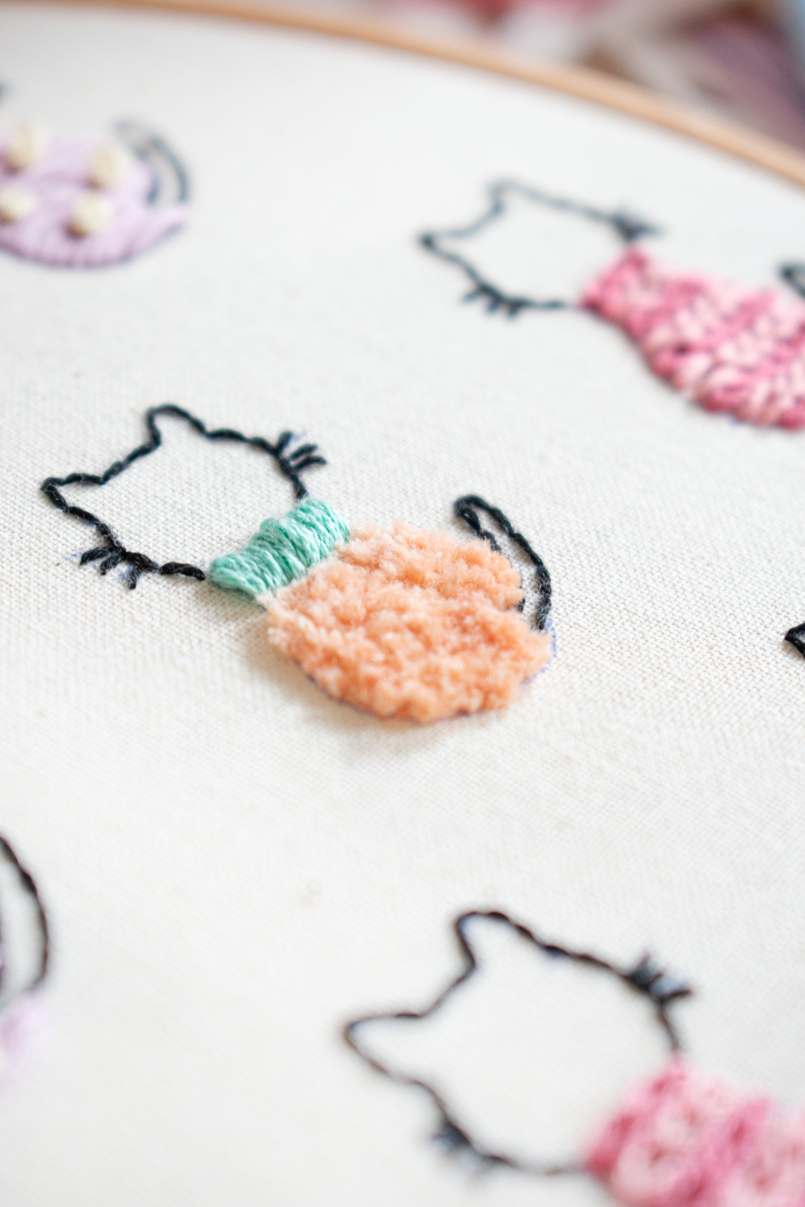 PDF PATTERN. Cute Cat Embroidery Design. Digital Download With - Etsy