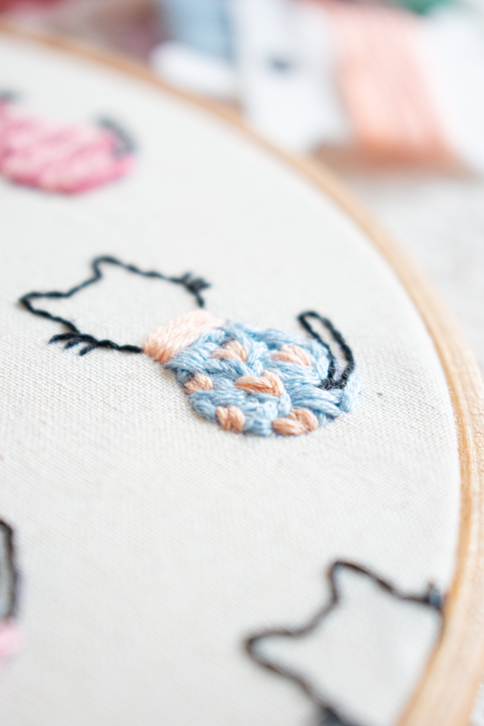 PDF PATTERN. Cute Cat Embroidery Design. Digital Download With - Etsy