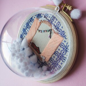 PDF PATTERN (ENG). Snow Globe Embroidery. Dog Embroidery Design ...