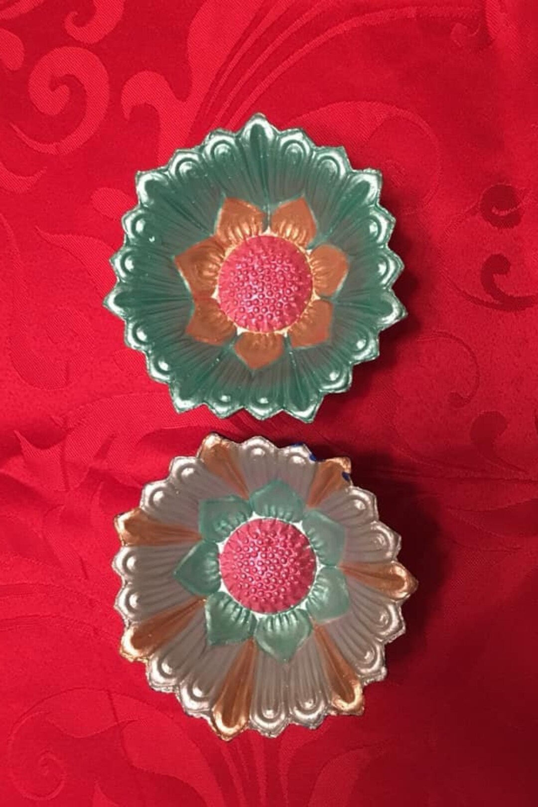 Hand Painted Diyas/oil Lamps (set of 6) - Etsy