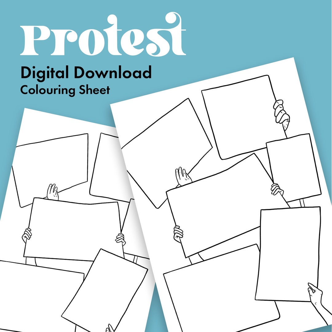 Protest Signs Digital Download Colouring Page - Etsy