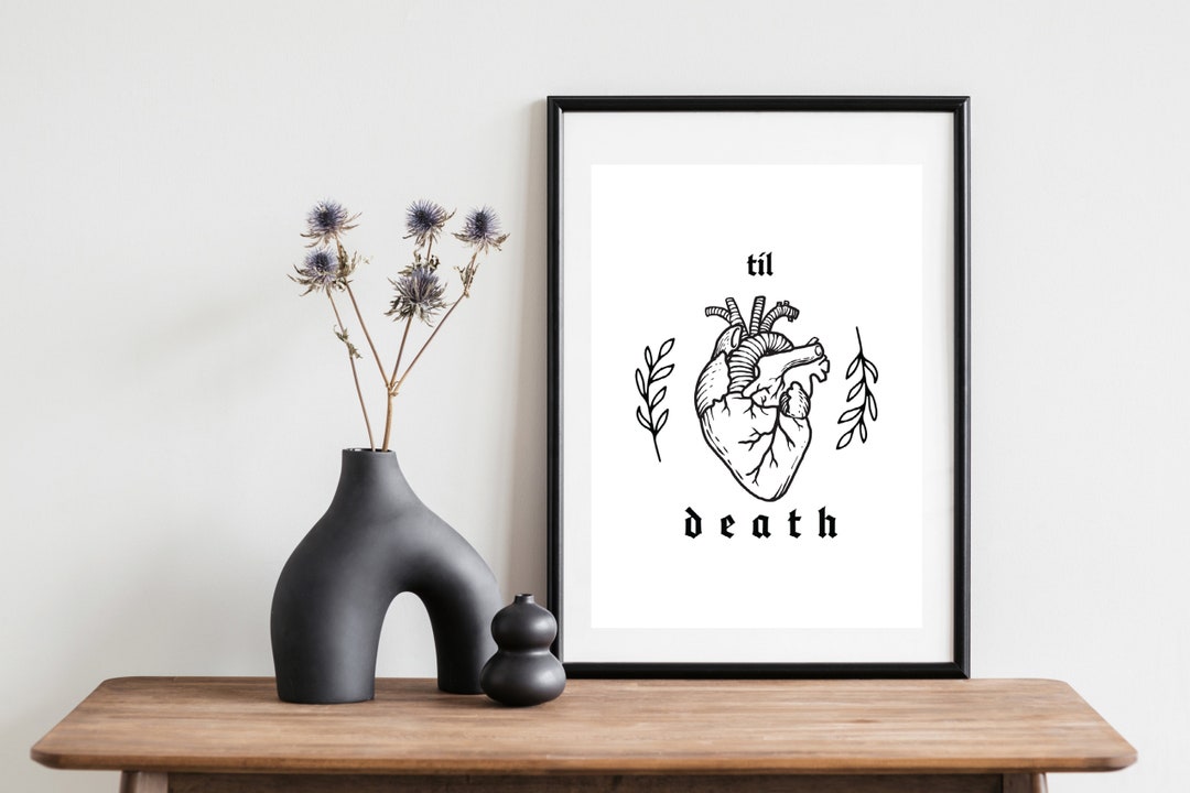 Til Death Art Print, Digital Print, Heart Print, Til Death Digital ...