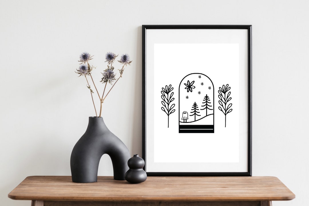 Winter Ghost Art Print, Digital Art Print, Digital Download, Ghost Wall ...