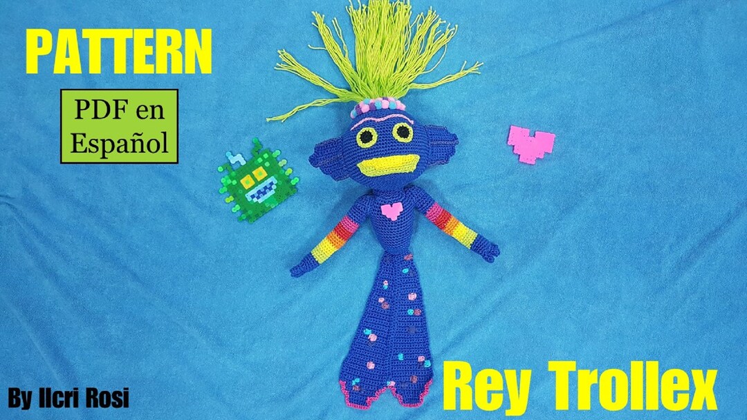 Crochet King Trollex PATTERN in Spanish | Trolls Amigurumis PATTERN in ...