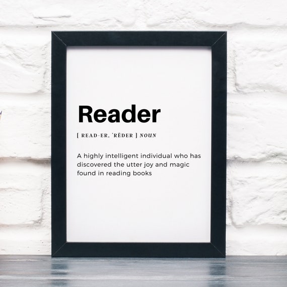Reader Definition Printable Book Quote Print Wall Print - Etsy