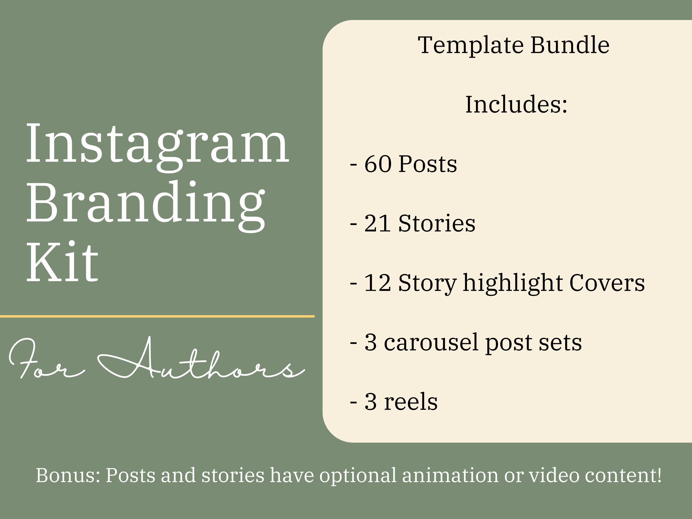 Instagram Branding Kit for Authors and Writers to Boost Engagement ...