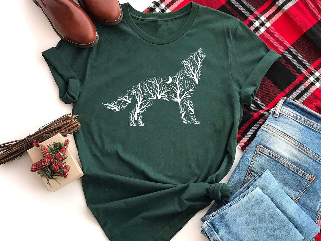 Wolf Shirt, Howling Wolf, Floral Wolf, Wolf Lover Gift, Animal Lover ...