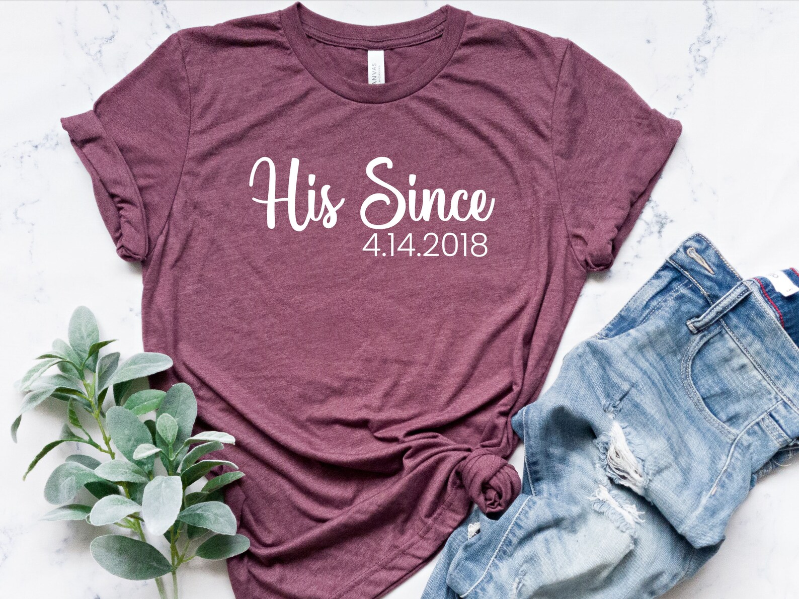 Hers Since His Since Custom Date Valentine's Day Shirt - Etsy