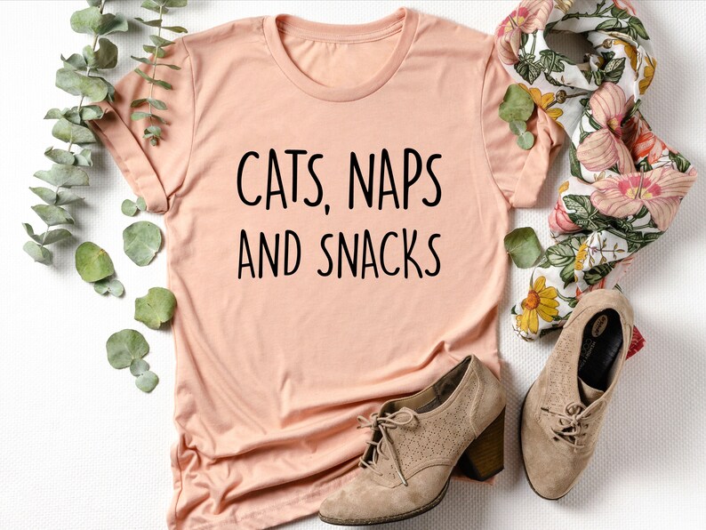 Cats Naps And Snacks Funny Cat Shirt Cat Lover Tee Cat | Etsy