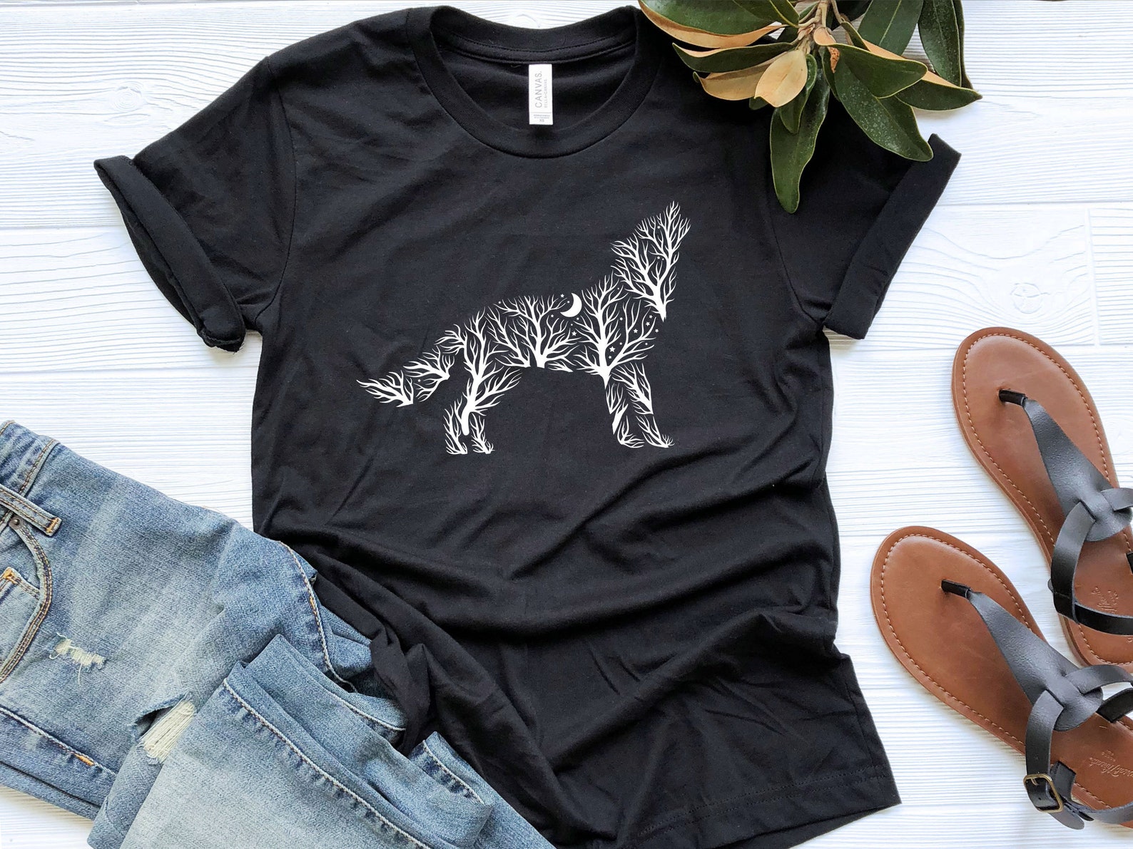 Wolf Shirt Howling Wolf Floral Wolf Wolf Lover Gift Animal - Etsy