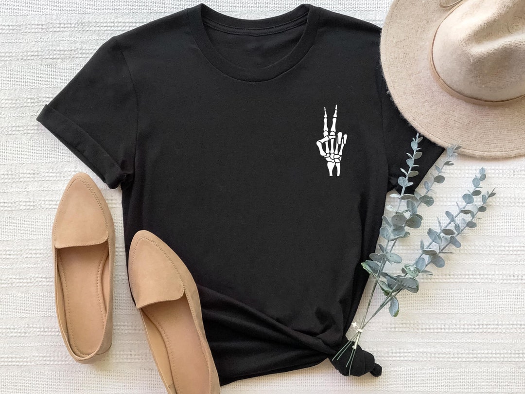 Skeleton Peace Shirt, Skeleton Hand Shirt, Skeleton Peace Sign ...