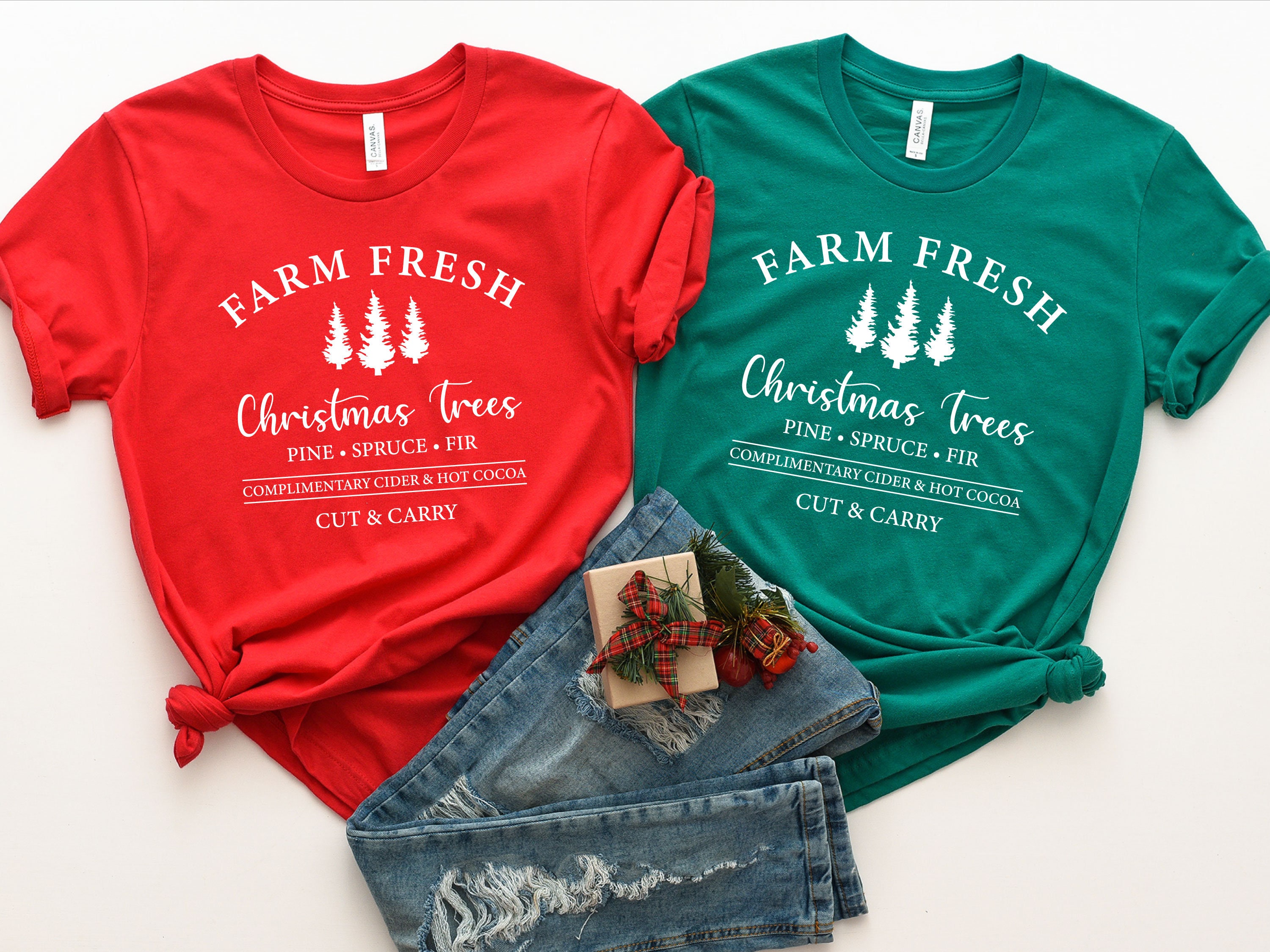 Farm Fresh Christmas Trees Shirt Pine Spruce Fir Christmas - Etsy