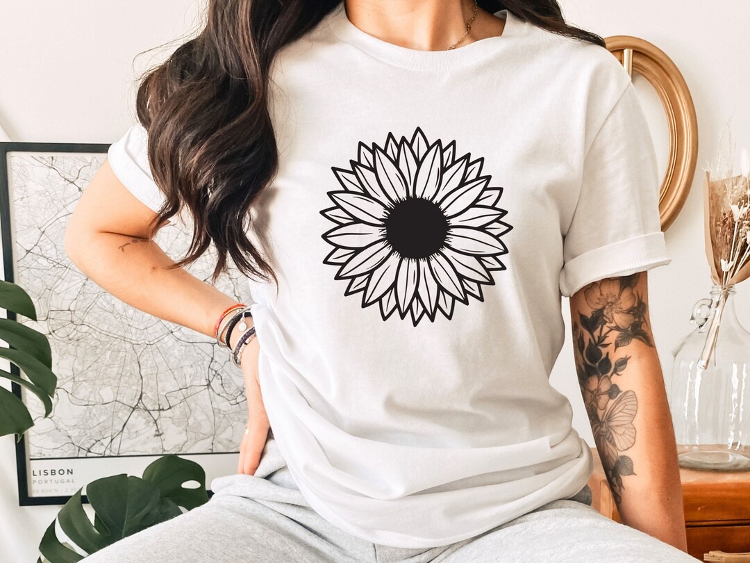 Sunflower, Sunflower Shirt, Floral Tee Shirt, Flower Shirt, Garden ...