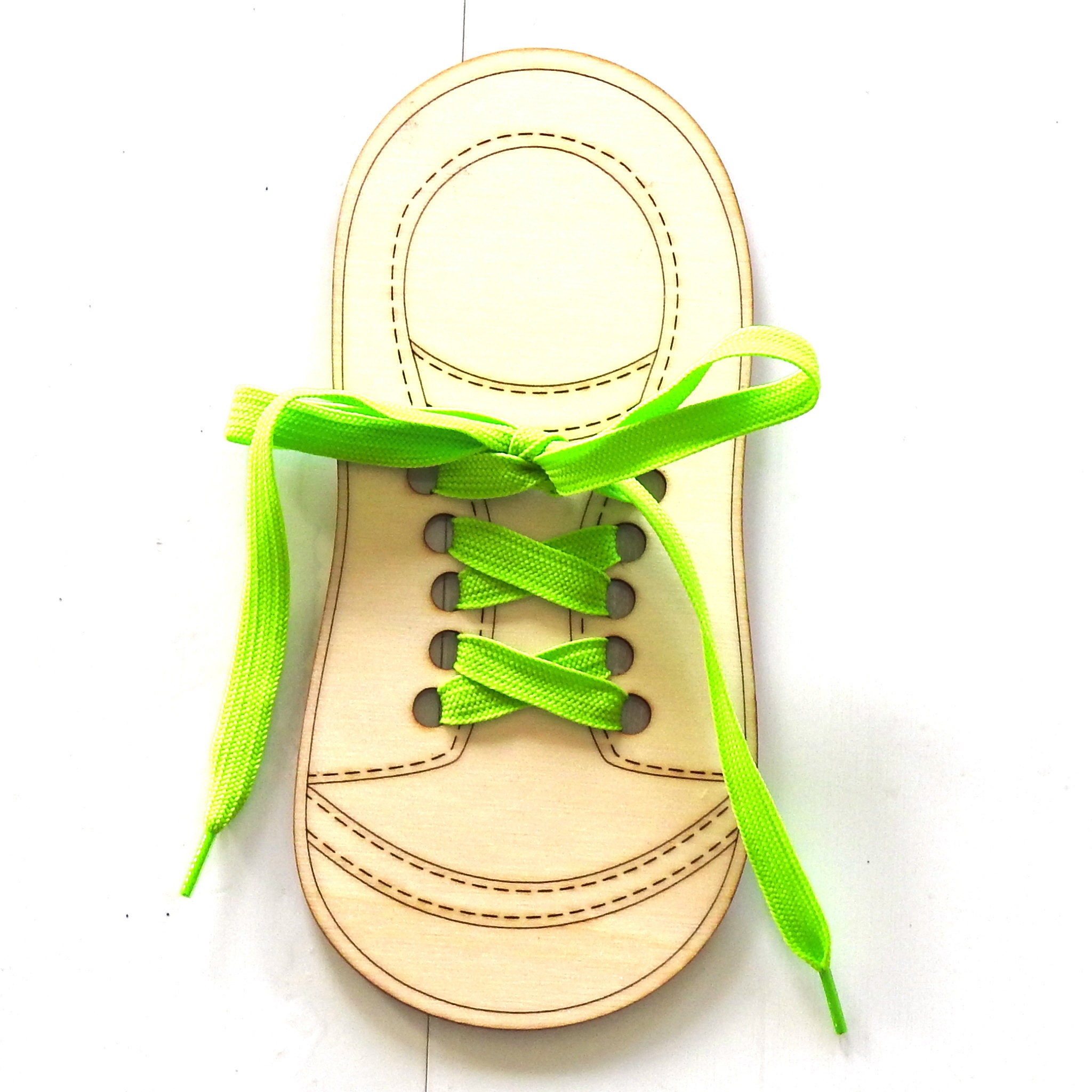 Shoe Lacing Learning Kit (set of 2 Shoes), Wooden Lacing Shoe, Learning ...