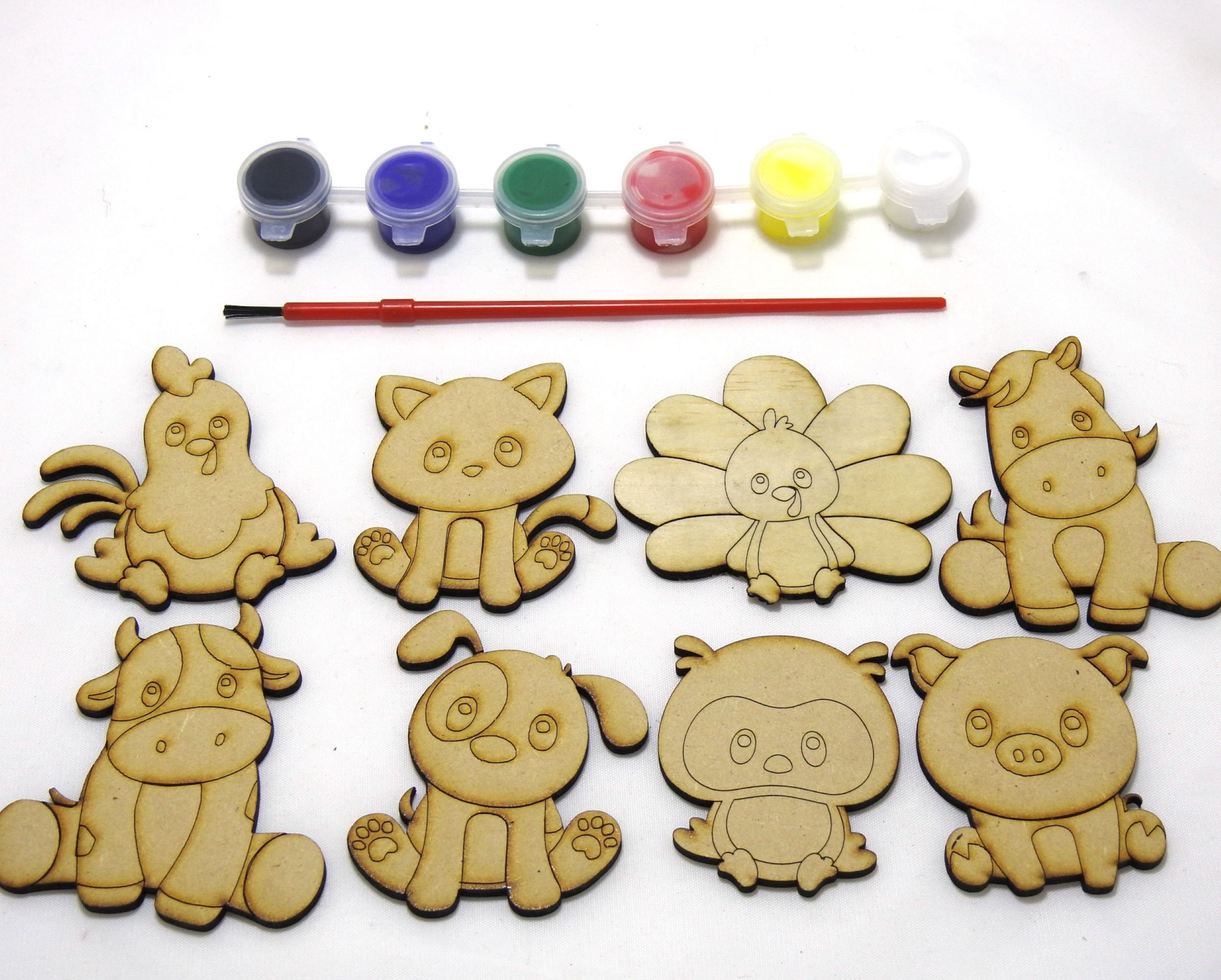 DIY Wooden Unfinished Farm Animal Blanks for Kids to - Etsy