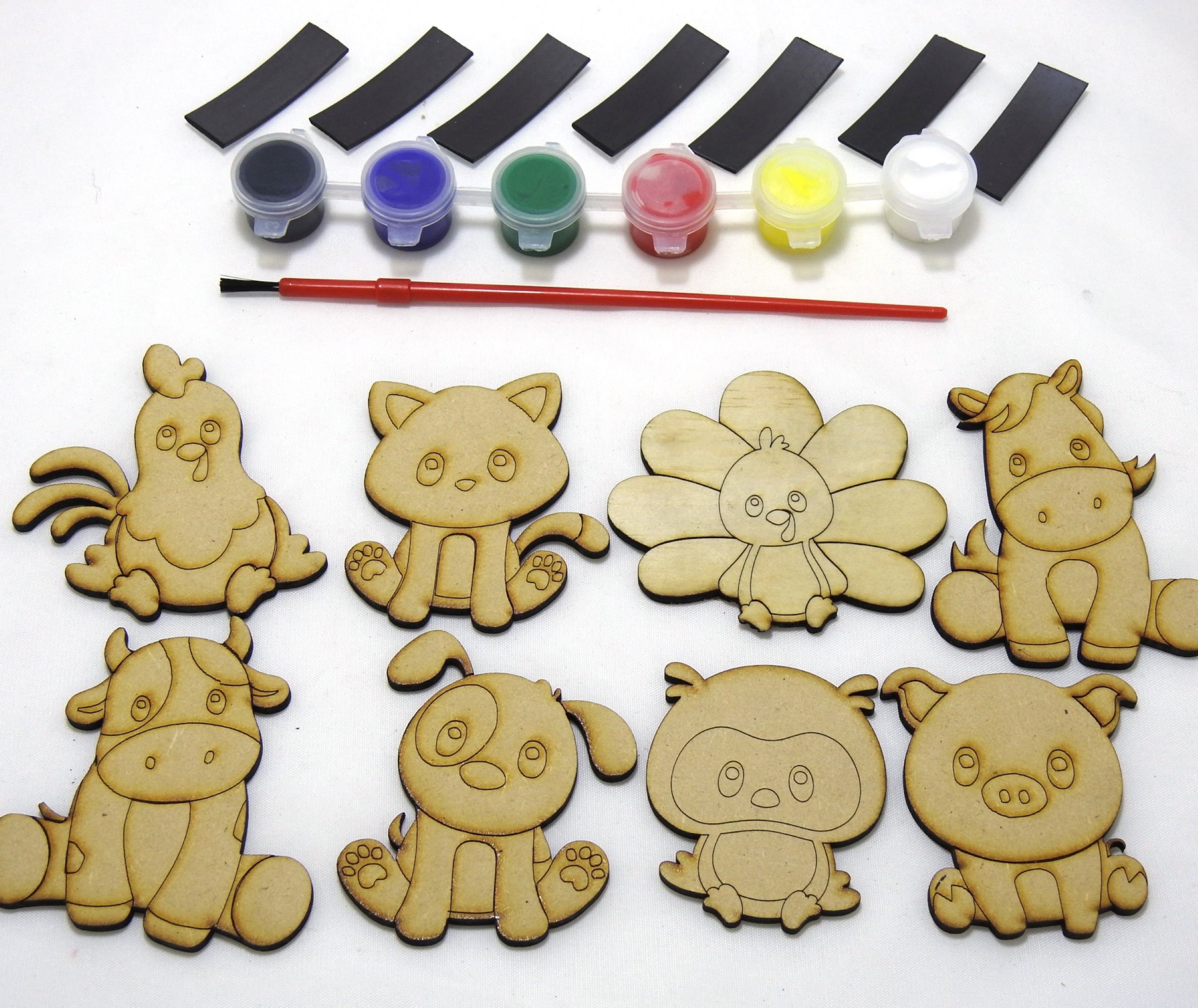 DIY Wooden Unfinished Farm Animal Blanks for Kids to - Etsy