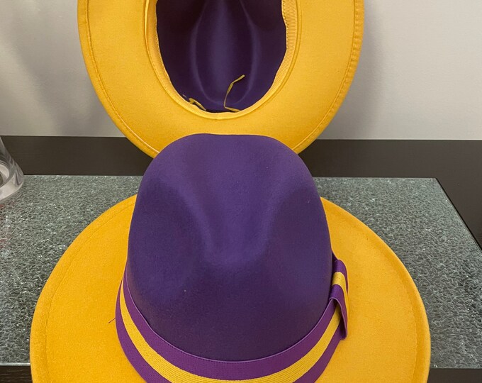 Purple Fedora Hat, Yellow Fedora Hat, Unisex Hats, Panama Wide Brim Hat ...