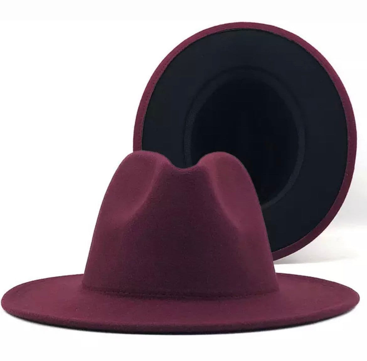 Maroon Fedora Hat, Panama Wide Brim Fedora, Cotton Blend Fedora Hat ...