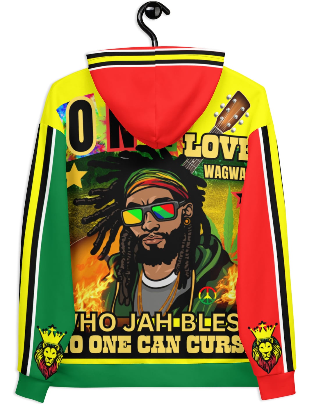 Men Hoodie -rasta Vibes King Lux Jah Bless Cool Trendy Style Festive ...