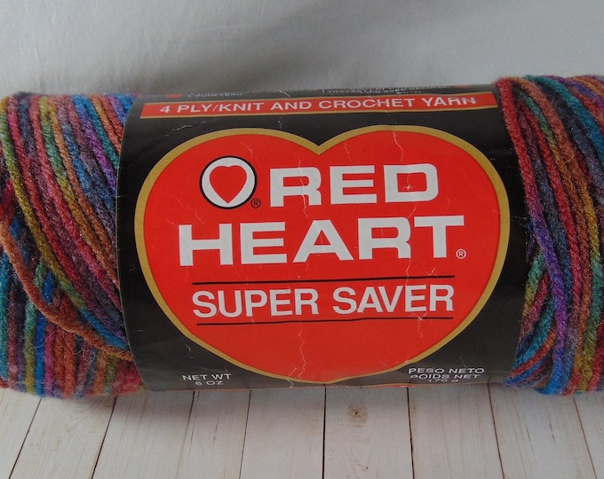 Red Heart Super Saver Yarn - Fiesta Jewel - Etsy