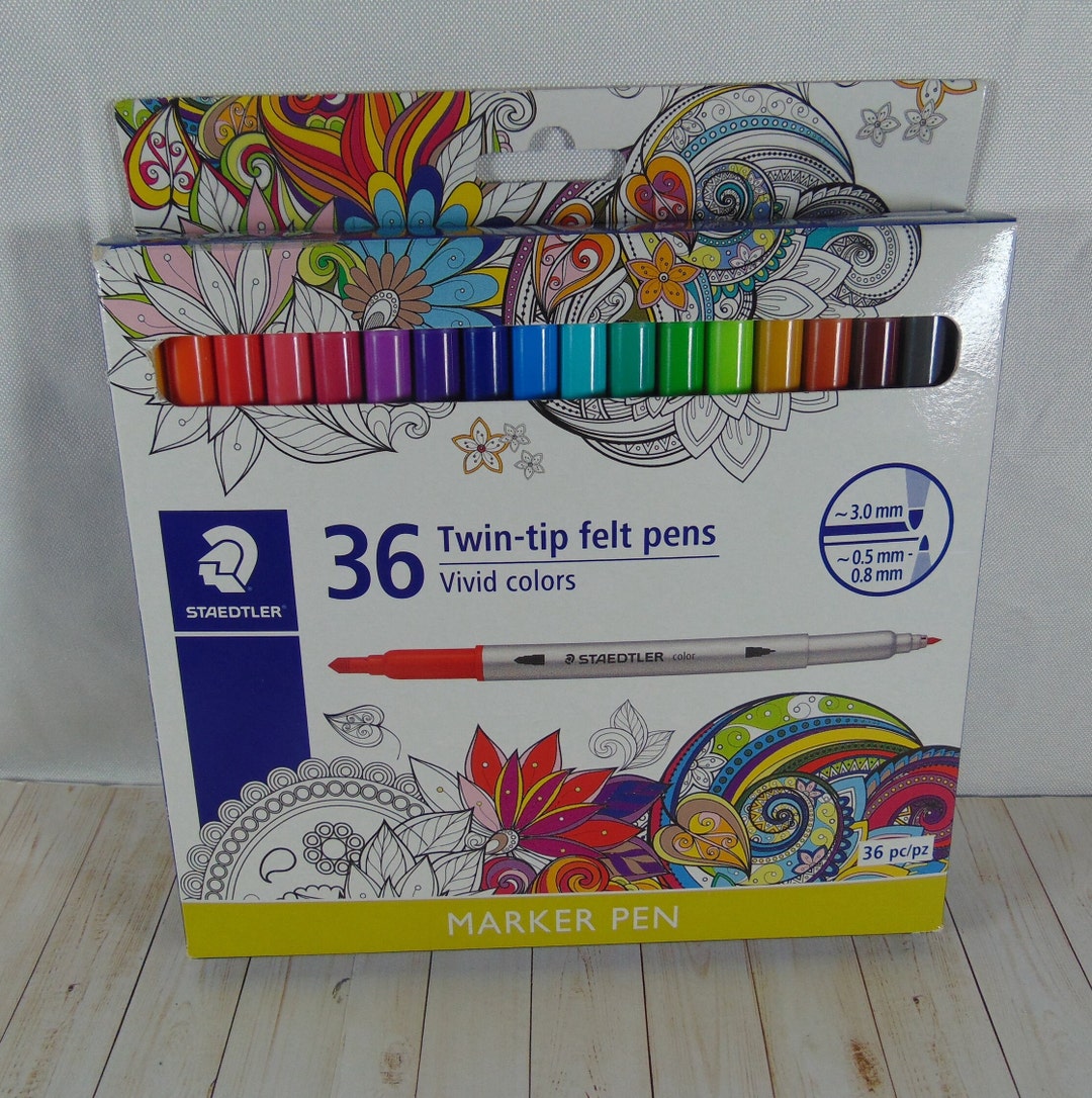 Vibrant Staedtler 36 Twin Tip Felt Pens - Double the Fun, Double the ...