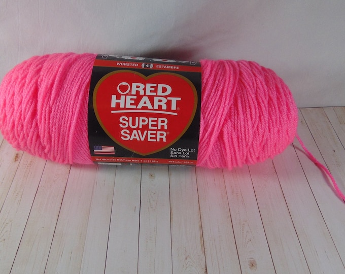 Red Heart Super Saver Yarn - Pretty 'N Pink - Etsy