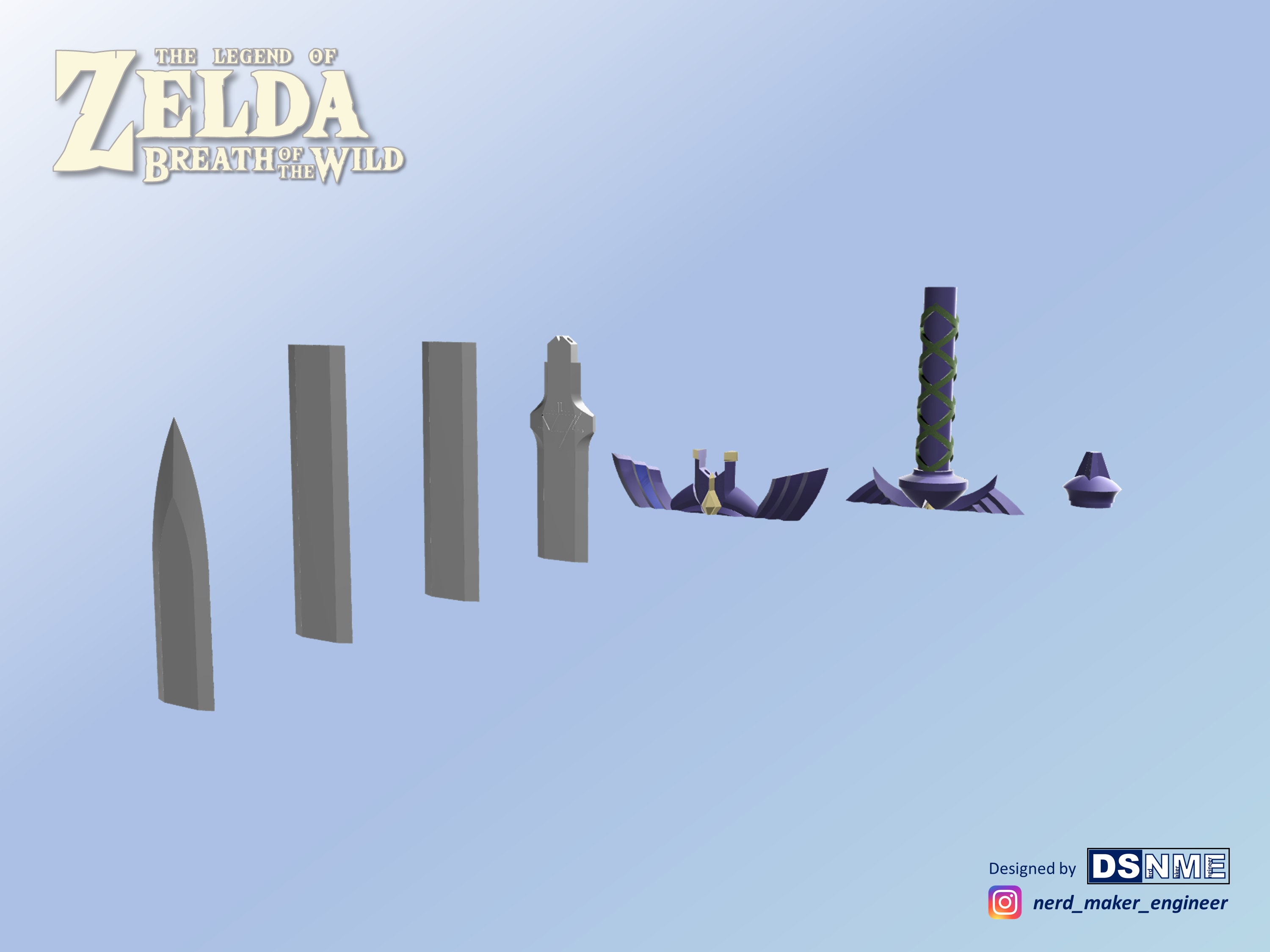 Master Sword From Zelda Breath Of The Wild Life Size Stl Files For 3d