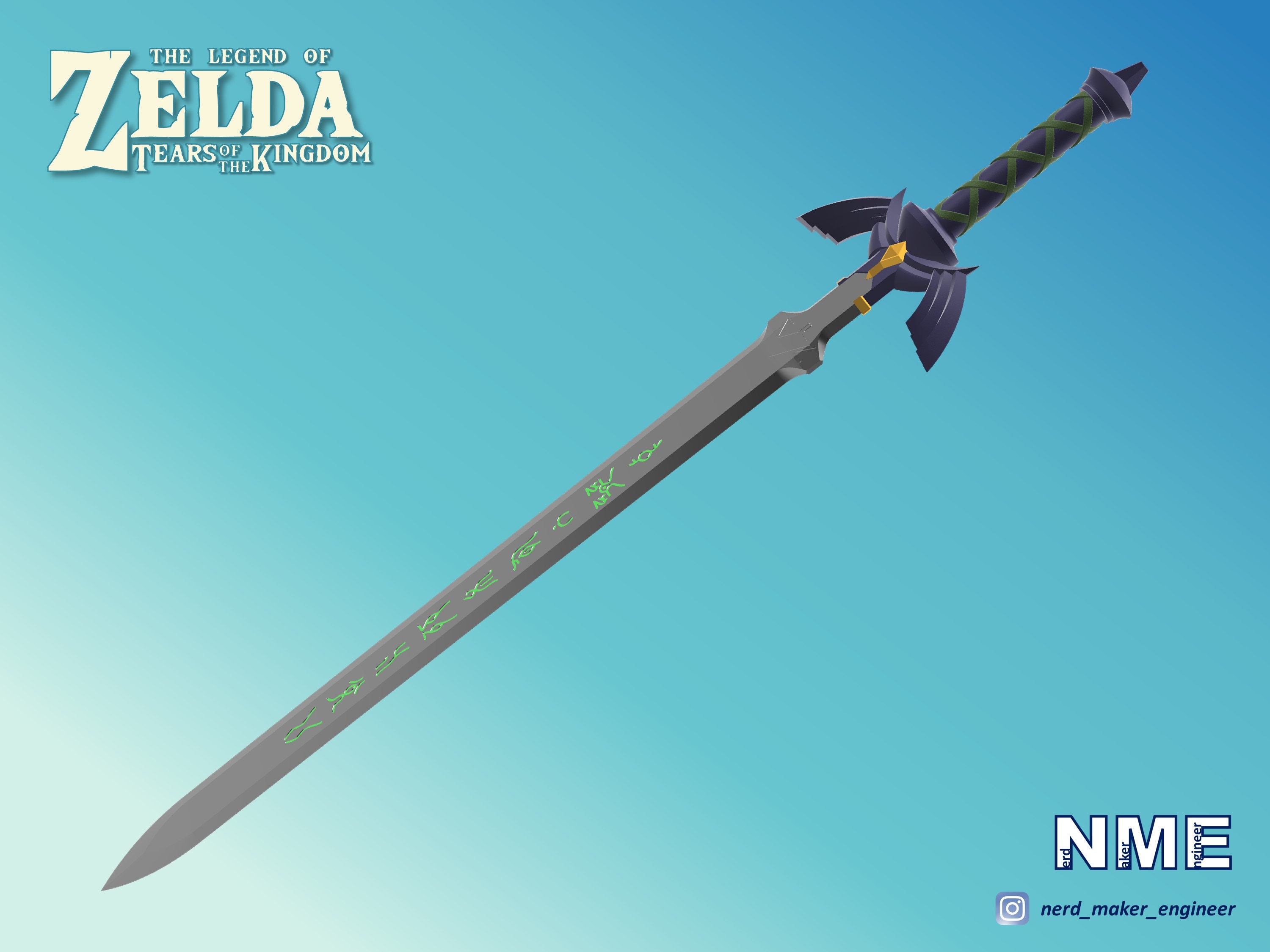 Master Sword Zelda Tears of the Kingdom Complete Set Life Size STL ...