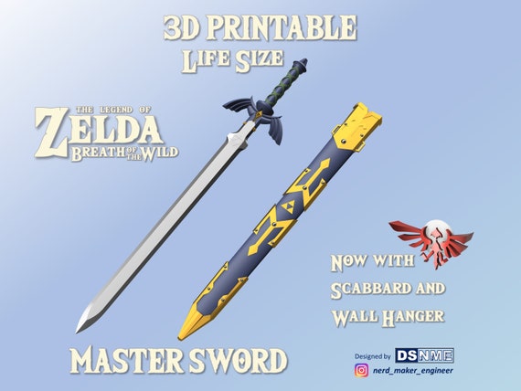 MASTER SWORD From Zelda Breath of the Wild life Size STL - Etsy
