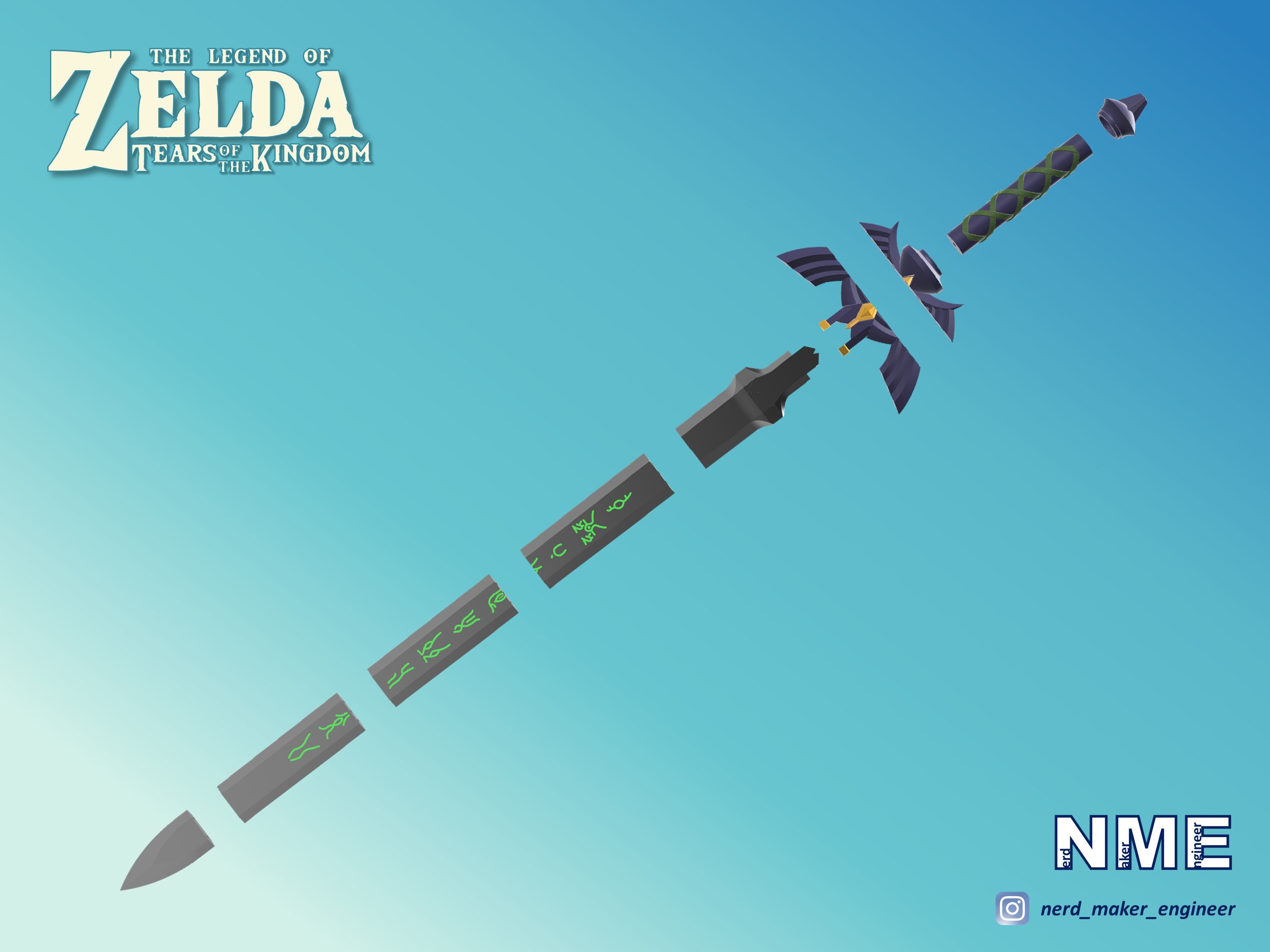 Master Sword Zelda Tears of the Kingdom Decayed and Fused Life Size STL ...