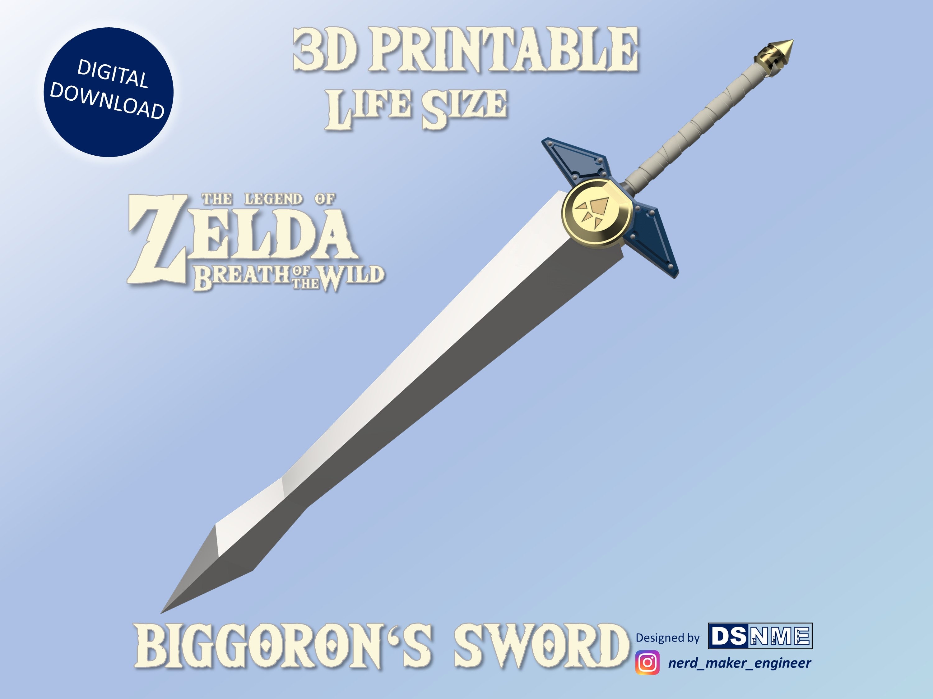 Biggoron Sword From Zelda Breath of the Wild - Life Size (STL Files for ...
