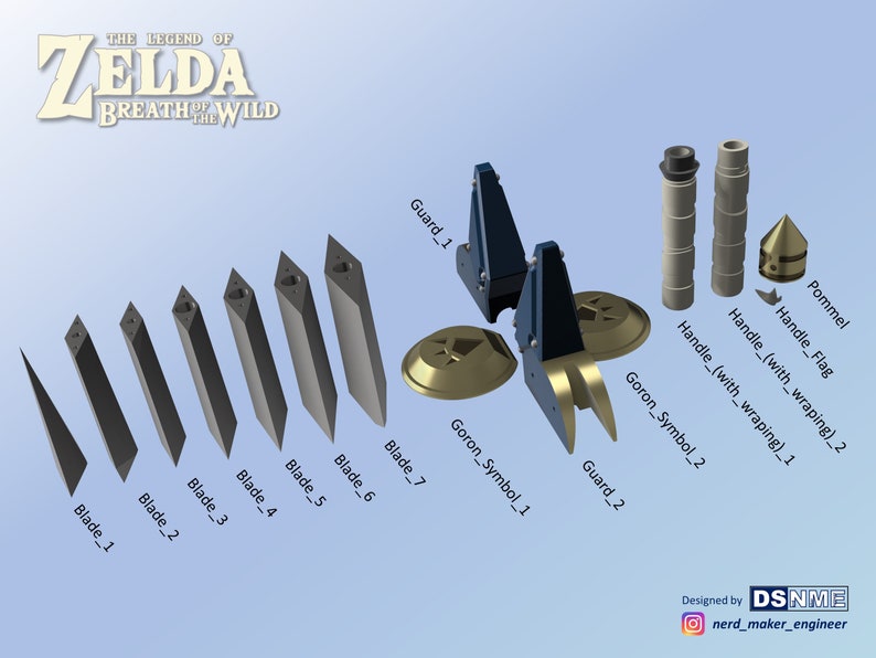 Biggoron Sword From Zelda Breath Of The Wild Life Size Stl Files For 3d