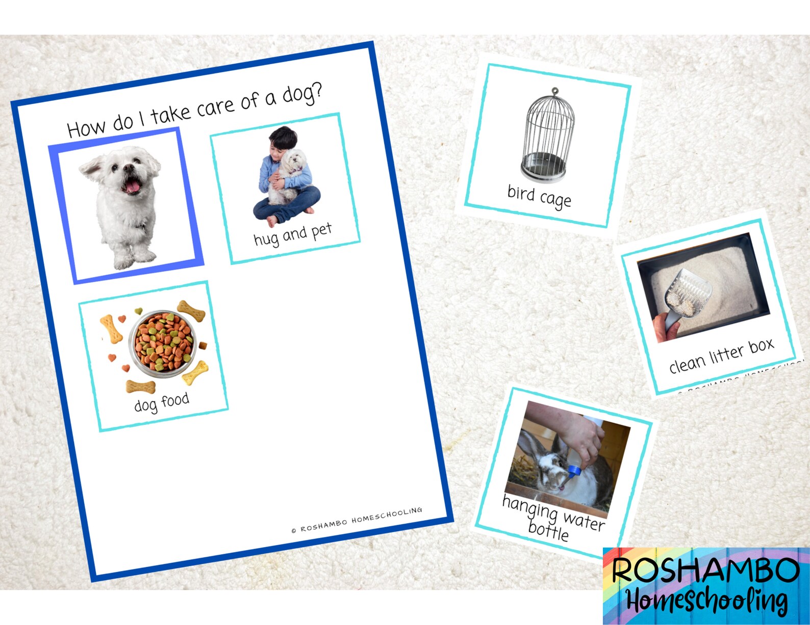 Learn About Animals! Matching Game for Kids, Printable, Digital ...