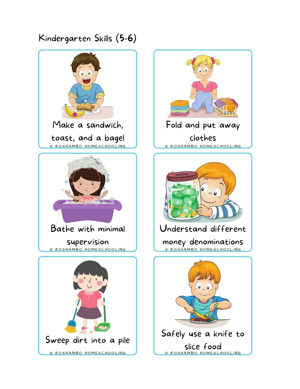 Montessori Practical Life Skills PRINTABLE Poster Pack for Ages 2-6 ...